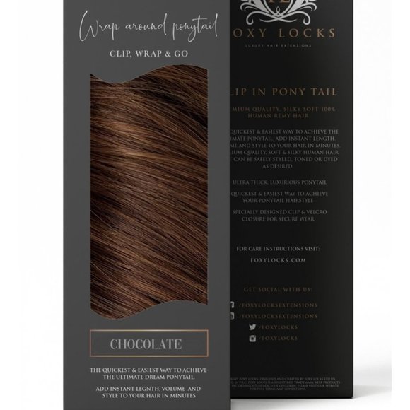FOXY LOCKS EXTENSIONS | Hair | Chocolate Wrap Ponytail Clip In Hair ...